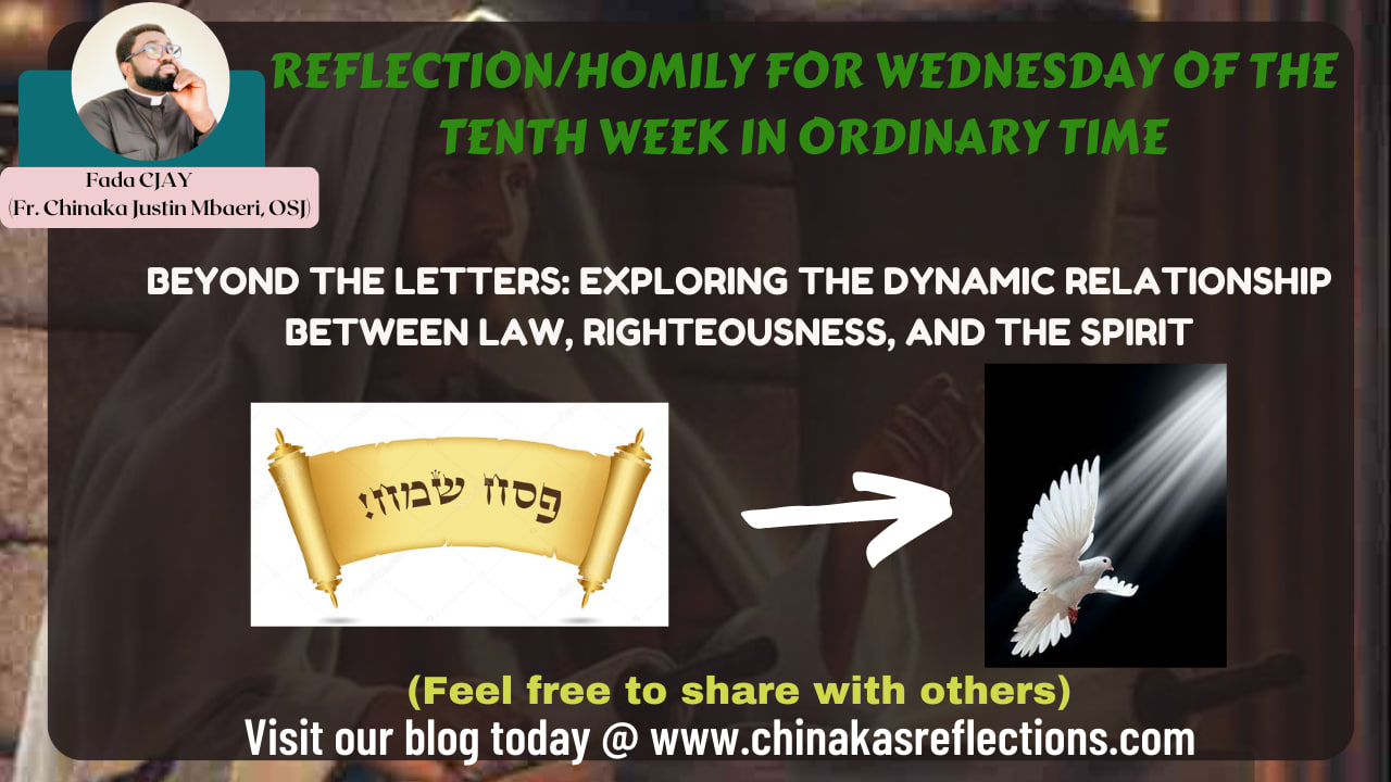 REFLECTION/HOMILY FOR WEDNESDAY OF THE TENTH WEEK IN ORDINARY TIME - Fr ...